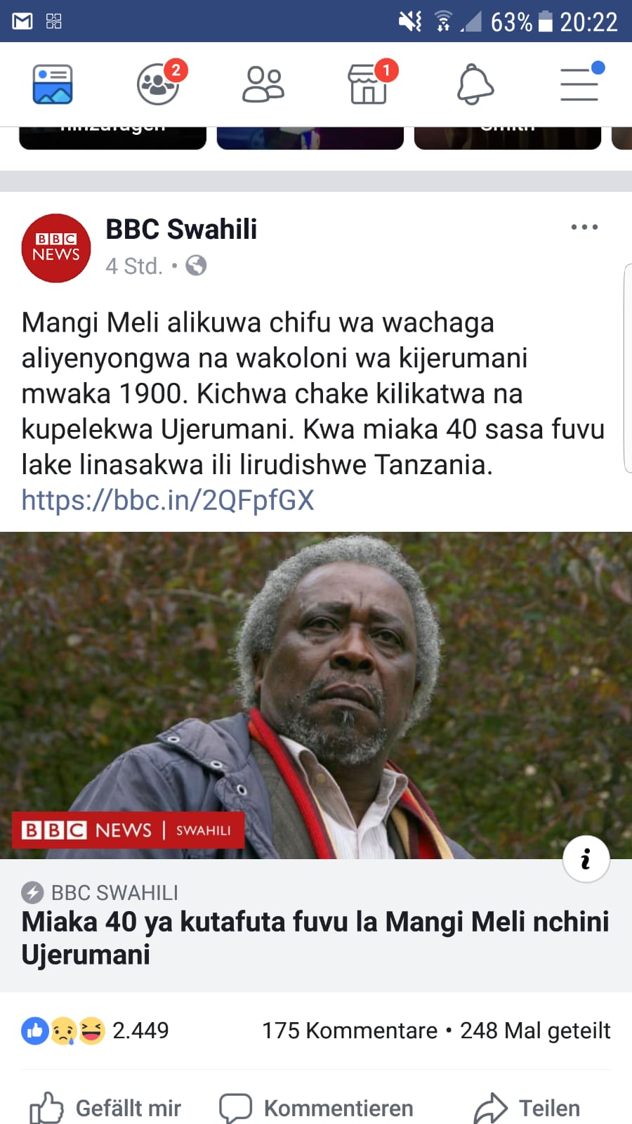 Fatherhood: Life Academe: Chagga People's Mangi Meli Skull Is Missing ...