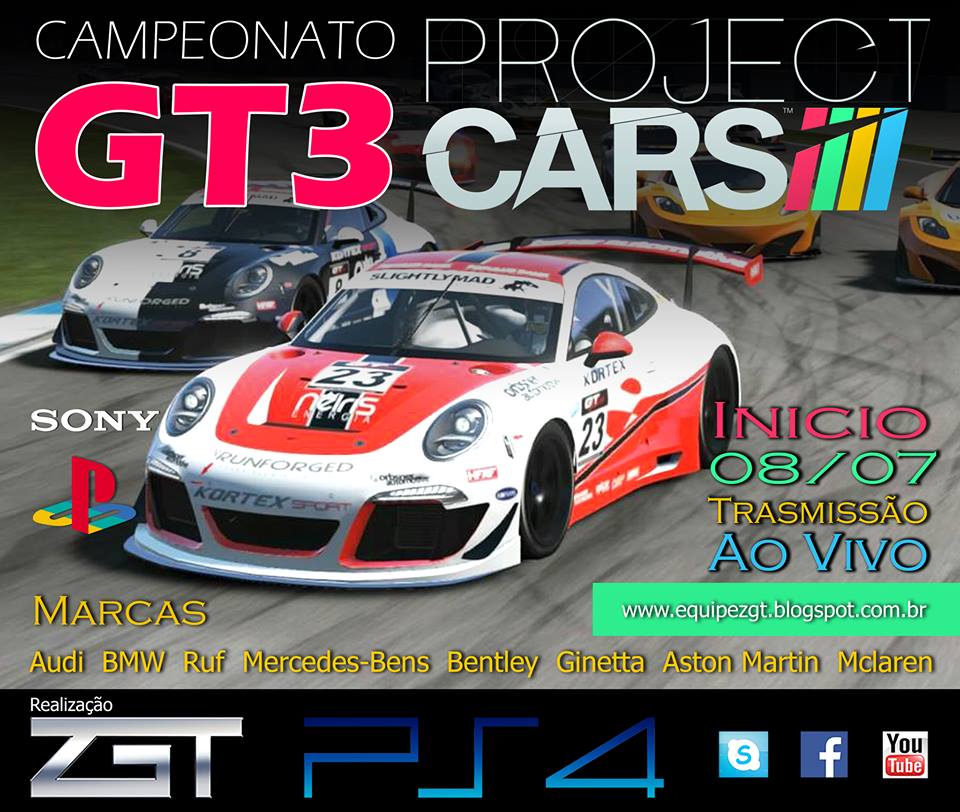 Liga ZGT: Simulador PS4 - Project Cars - Campeonato GT3