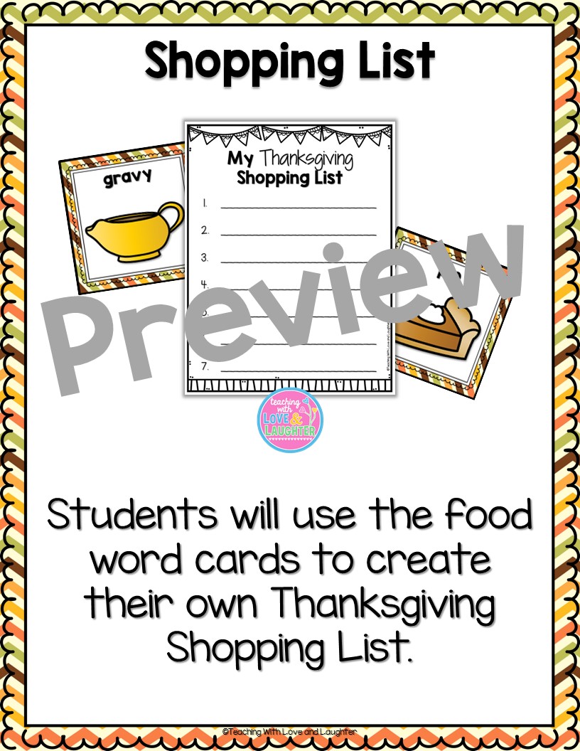 Teaching With Love and Laughter: Thanksgiving Literacy Center Activities