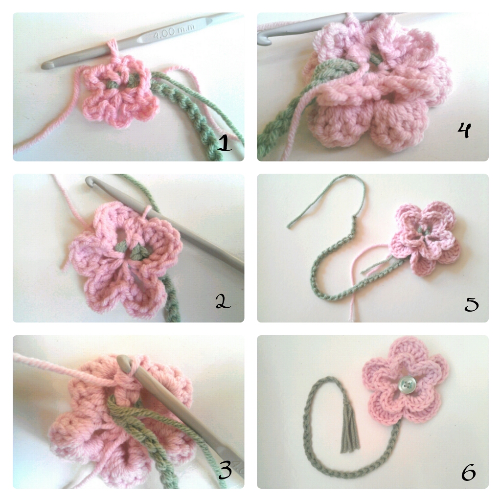 Berry Bakewell: Crocheted Flower Bookmark