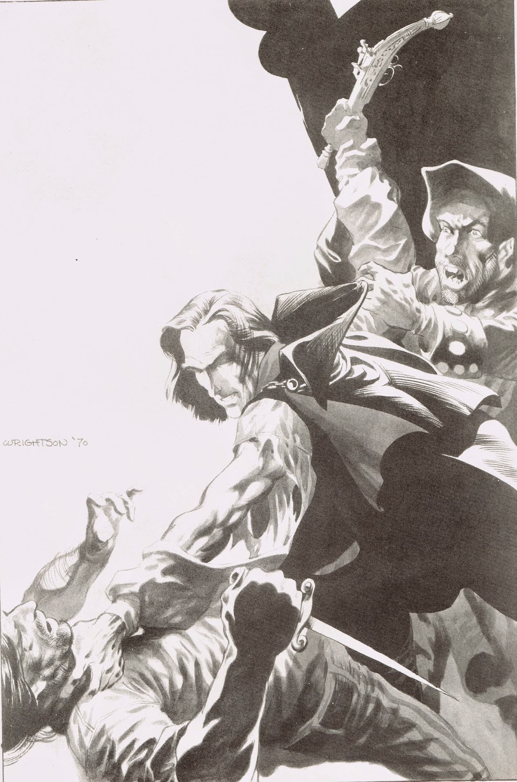 Cap'n's Comics: You Don't Bring a Knife To a Gunfight by Berni Wrightson
