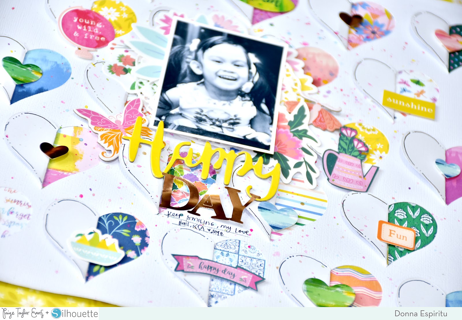 Happy Day Layout by Donna Espiritu | Paige Taylor Evans