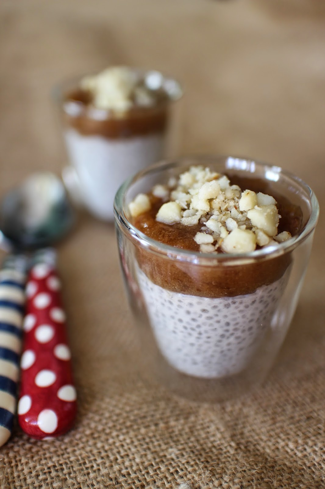 Vanilla Chia Pudding w/ Maca Caramel & Macadamia Crumbs
