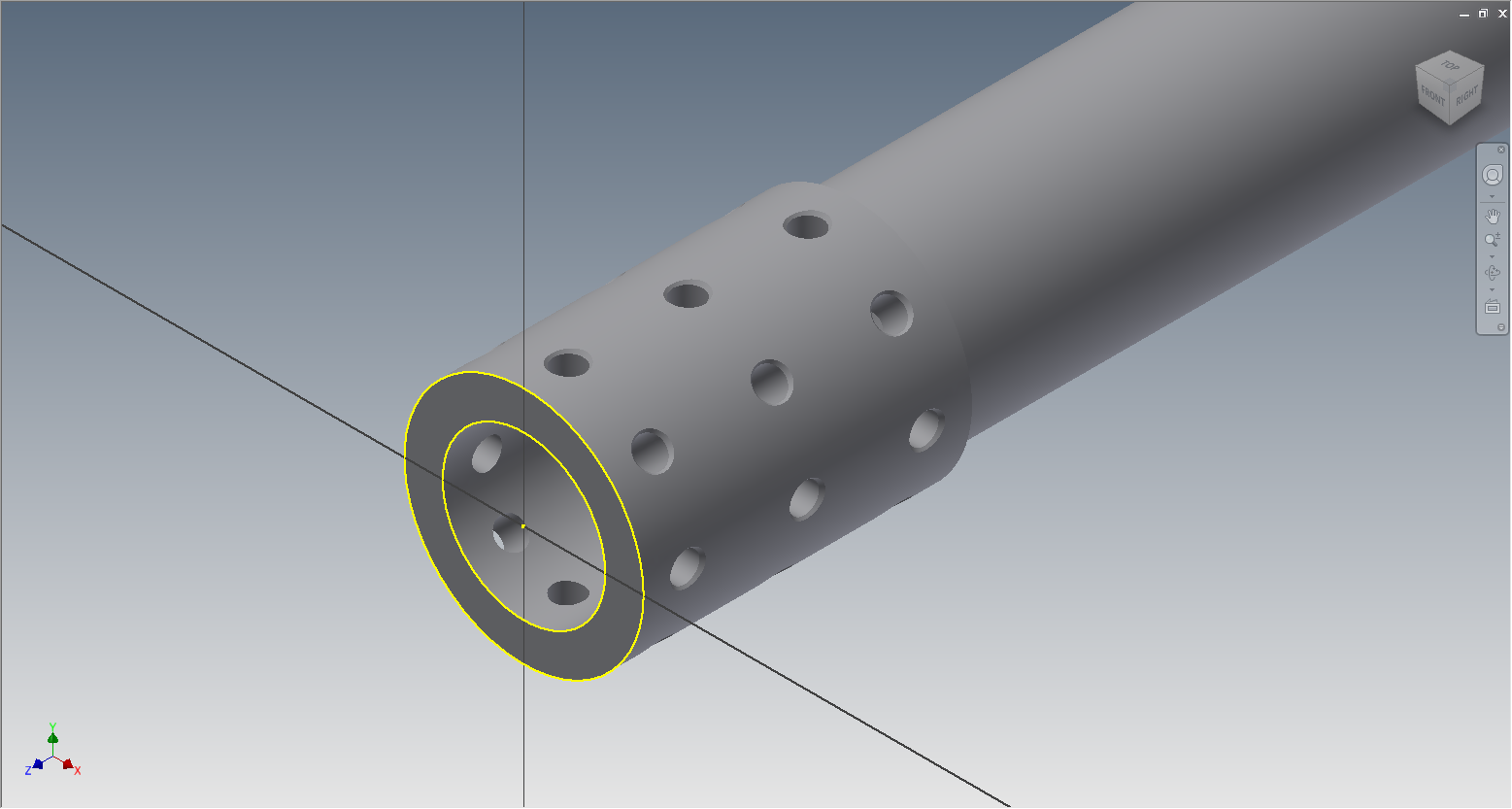 A sketch on the end of the barrel