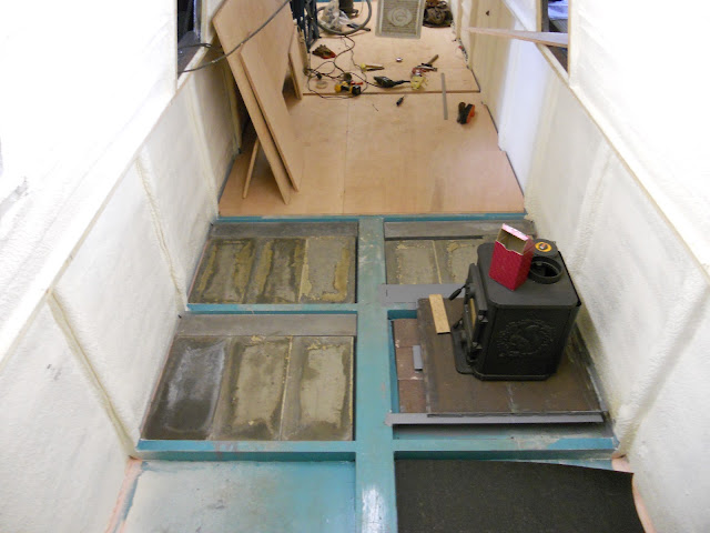 Harris & Watson Narrowboat Build: Ballast, sub floor and stove hearth ...