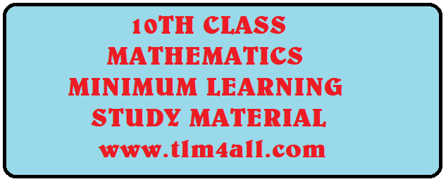 10th class Mathematics Minimum learning study material based on NCERT - Leading website for AP ...