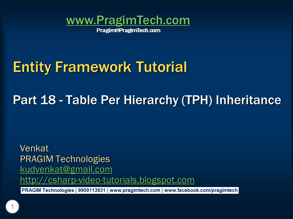 Sql Server Net And C Video Tutorial Part 18 Table Per Hierarchy Tph Inheritance In