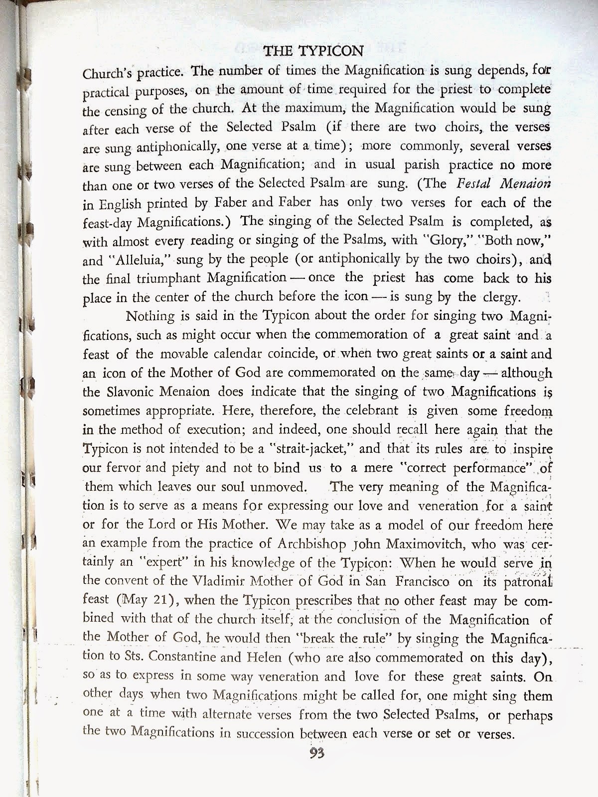 Significance of the Typicon: #68 – Chapter Eight: The Magnification