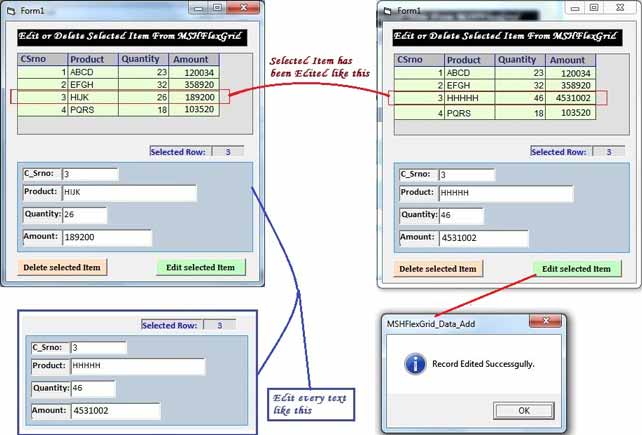 Edit Or Delete Selected Item From Mshflexgrid In Vb60 Tips Skotechlearn Tips