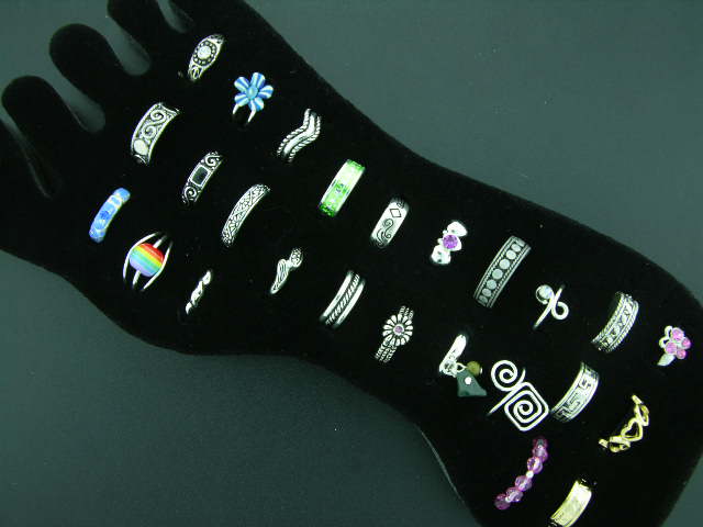 Blacktulips Whiteroses Toe Ring Anel No Dedo Do Pé