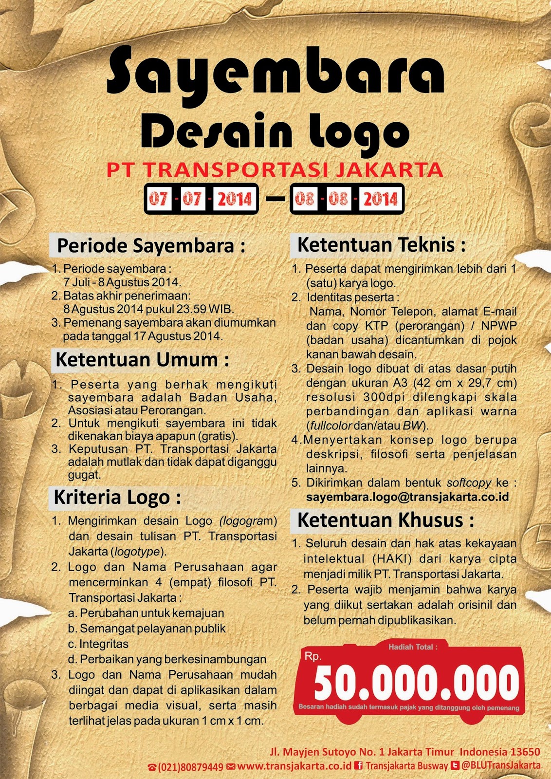 TransJakarta Busway: Sayembara Desain Logo PT Transportasi Jakarta
