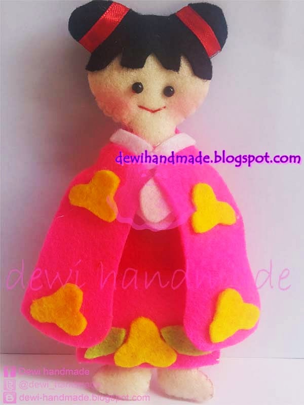 dewi handmade: Boneka Kimono dari Kain Flanel