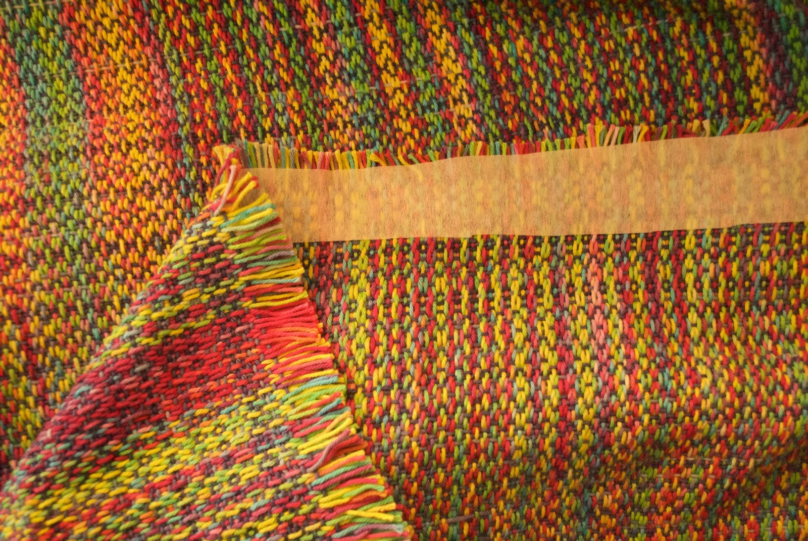 Cutting handwoven cloth, one method - Kelly Casanova Weaving Lessons