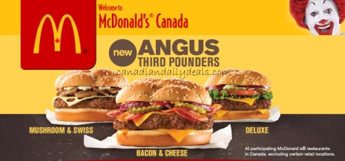 Canadian Daily Deals: McDonald's Canada: 50% Off Angus Third Pounders ...