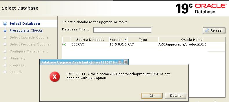 Oracle database 19c Standard Edition 2 sem suporte para Real Application Clusters (RAC) ~ DBA ...