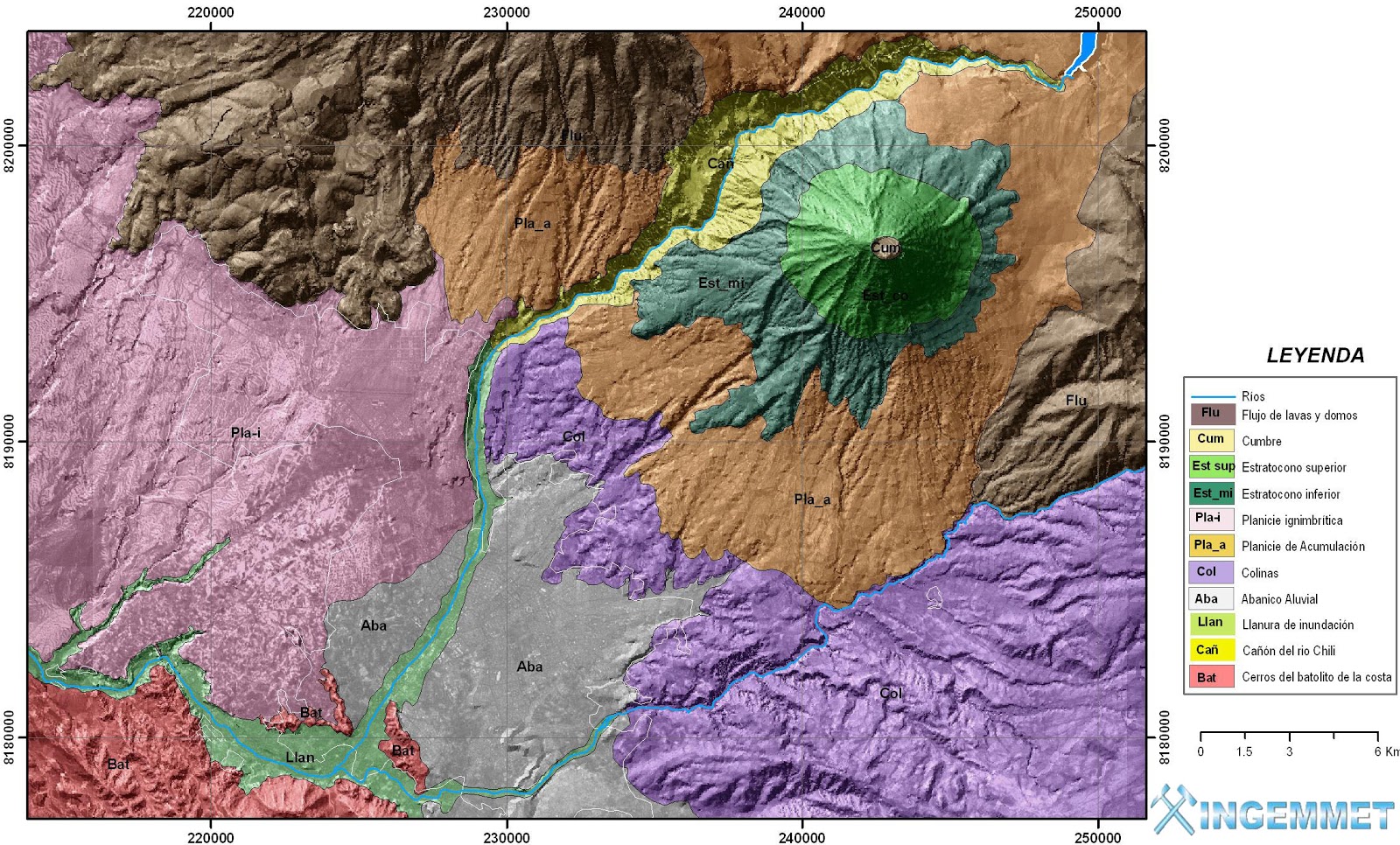 Geografía: Mapa de Relieve Volcánico