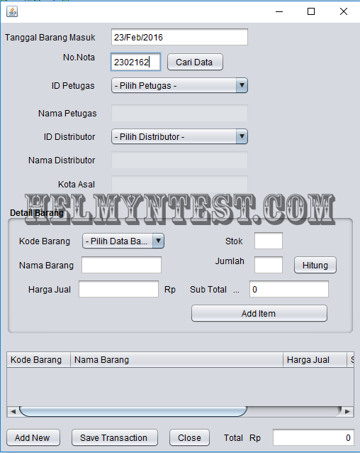 Membuat Desain Form Data Barang Masuk - helmyntest