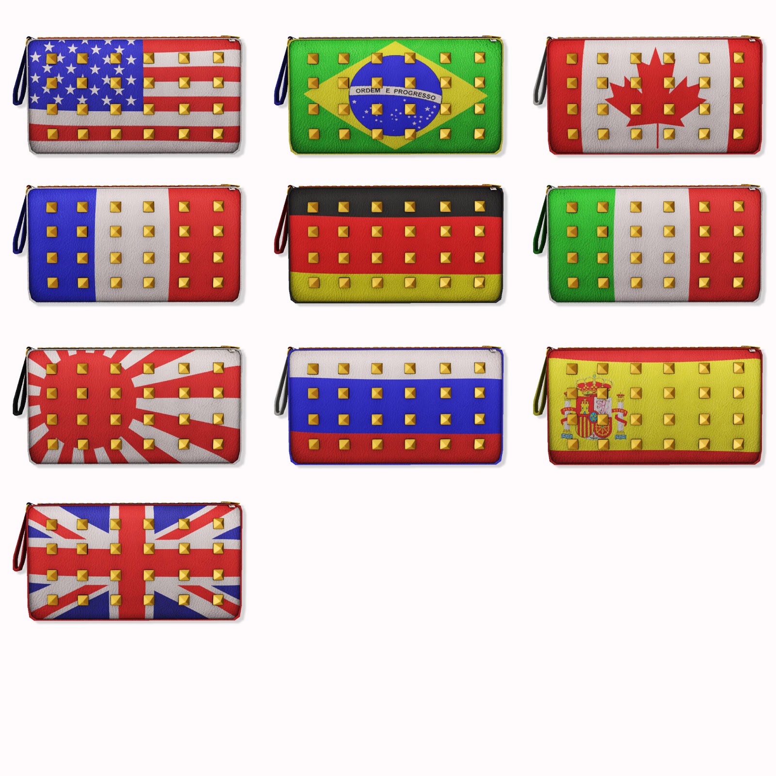 Blah.: My Studded Clutch - Flags Edition for Mes Brics à Bracs Event