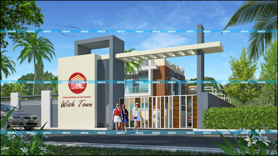 Modern Entrance Gate Design For Township