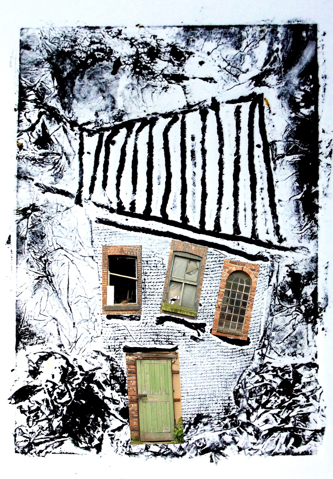 Jessica Rawlings Illustration: Collagraph Houses