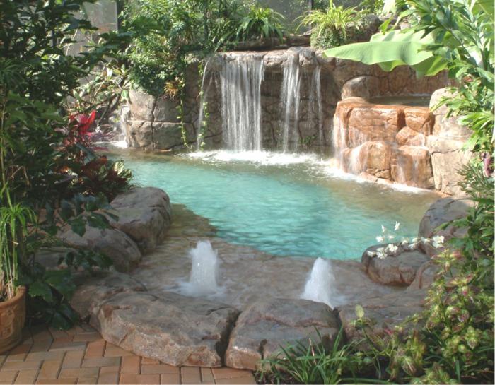 Home And Garden : Artificial Rocks around swimming pool