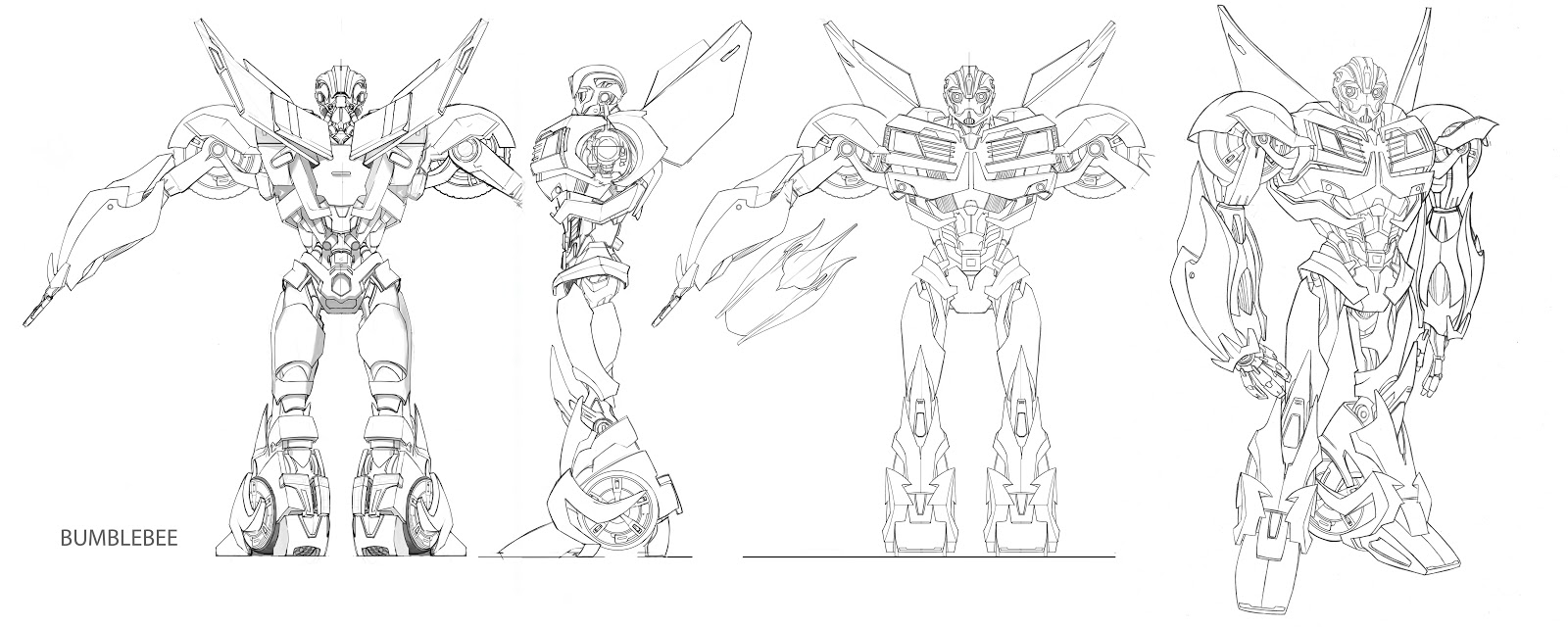 Augusto Barranco: Transformers Prime Bumblebee orthographic design