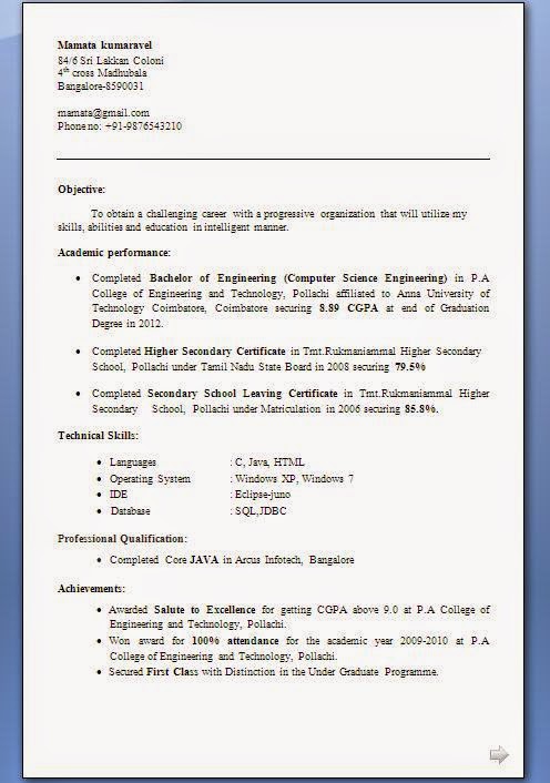 detailed resume format