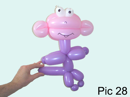 Balloon animals twisting instructions: Monkey of balloons