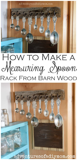 How to Make a Measuring Spoon Rack from Barn Wood - Adventures of a DIY Mom