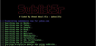 Sublist3r - Subdomain Enumeration / Scanner : Tools - ToolWar ...