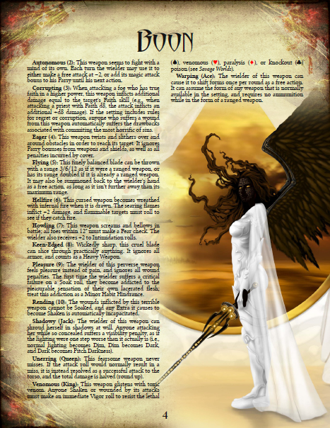 Zadmar's Savage Stuff: Eldritch Weapons: Free Fan Supplement