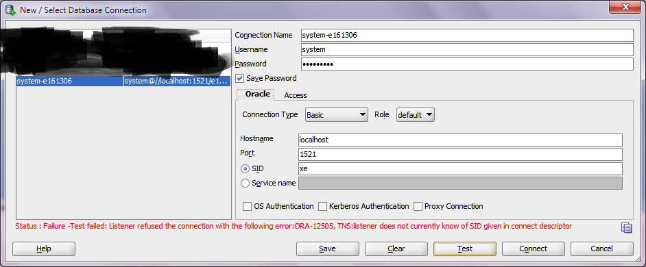 Error Ora 12505 Oracle Sql Developer