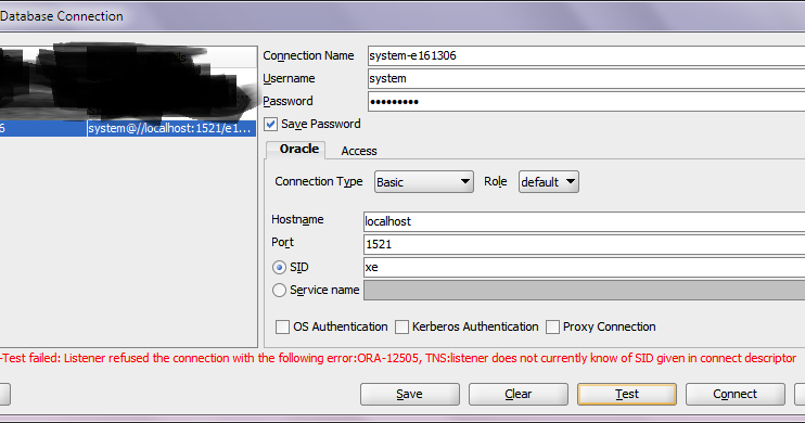 Error Ora 12505 Oracle Sql Developer