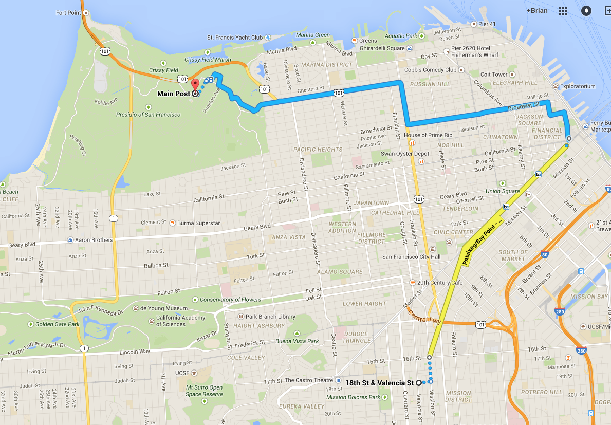 Do you know the way to the Presidio?