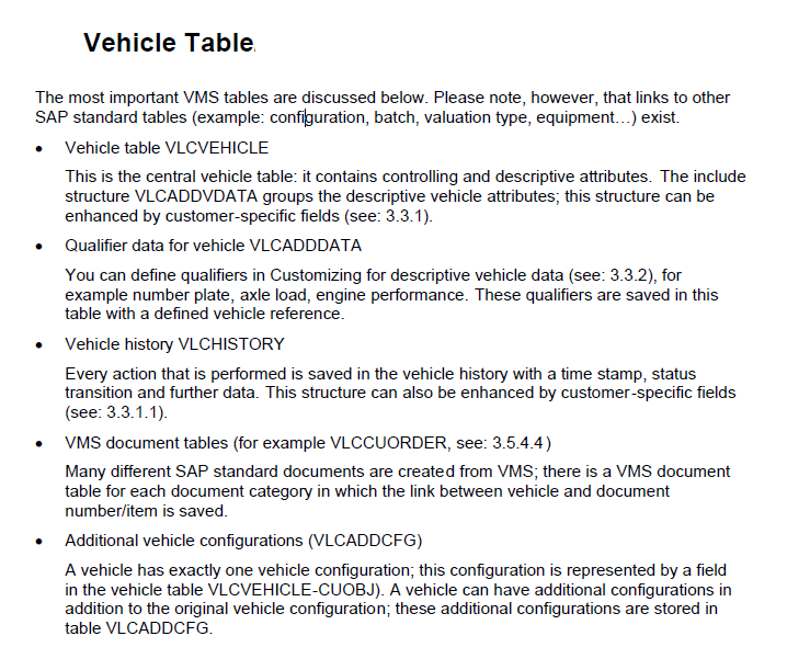 All About SAP VMS: Important Tables