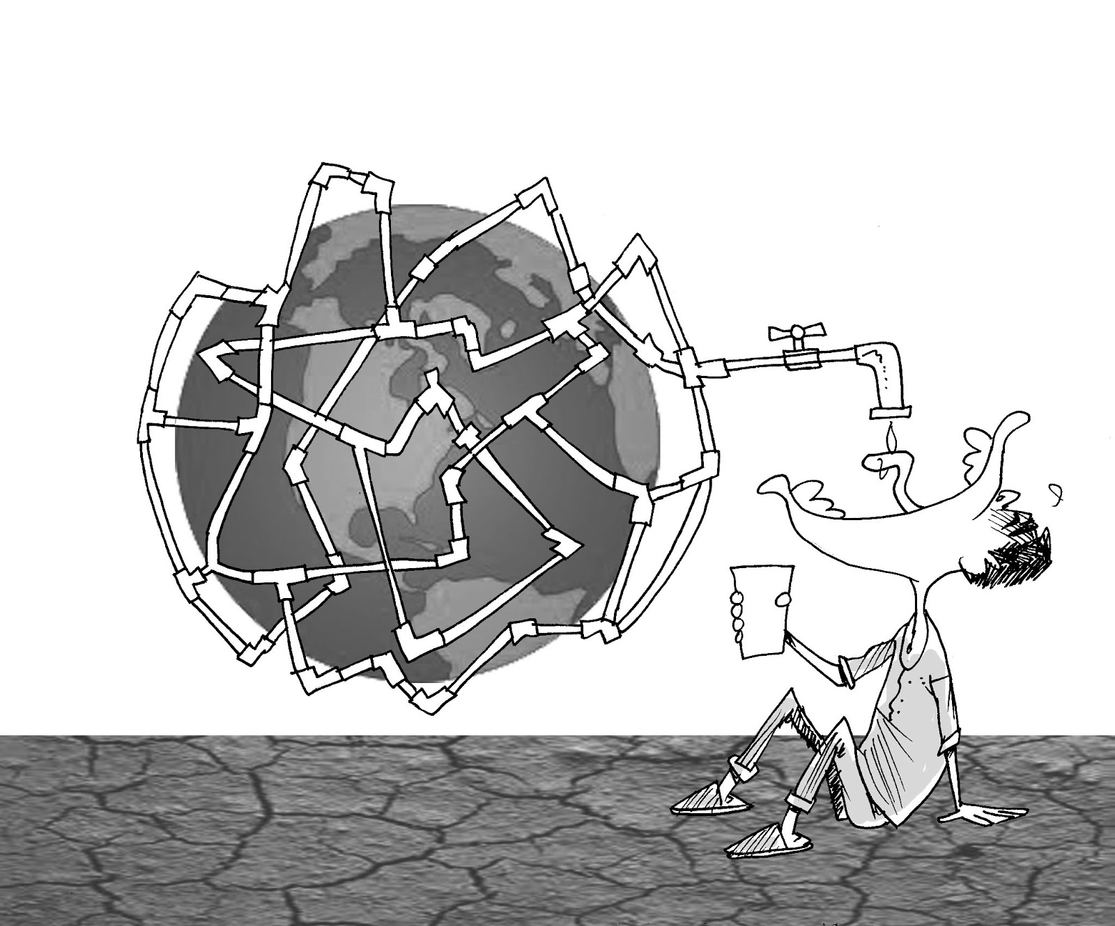 my cartoons and comicstrip: water supply editorial cartoon by bladimer usi