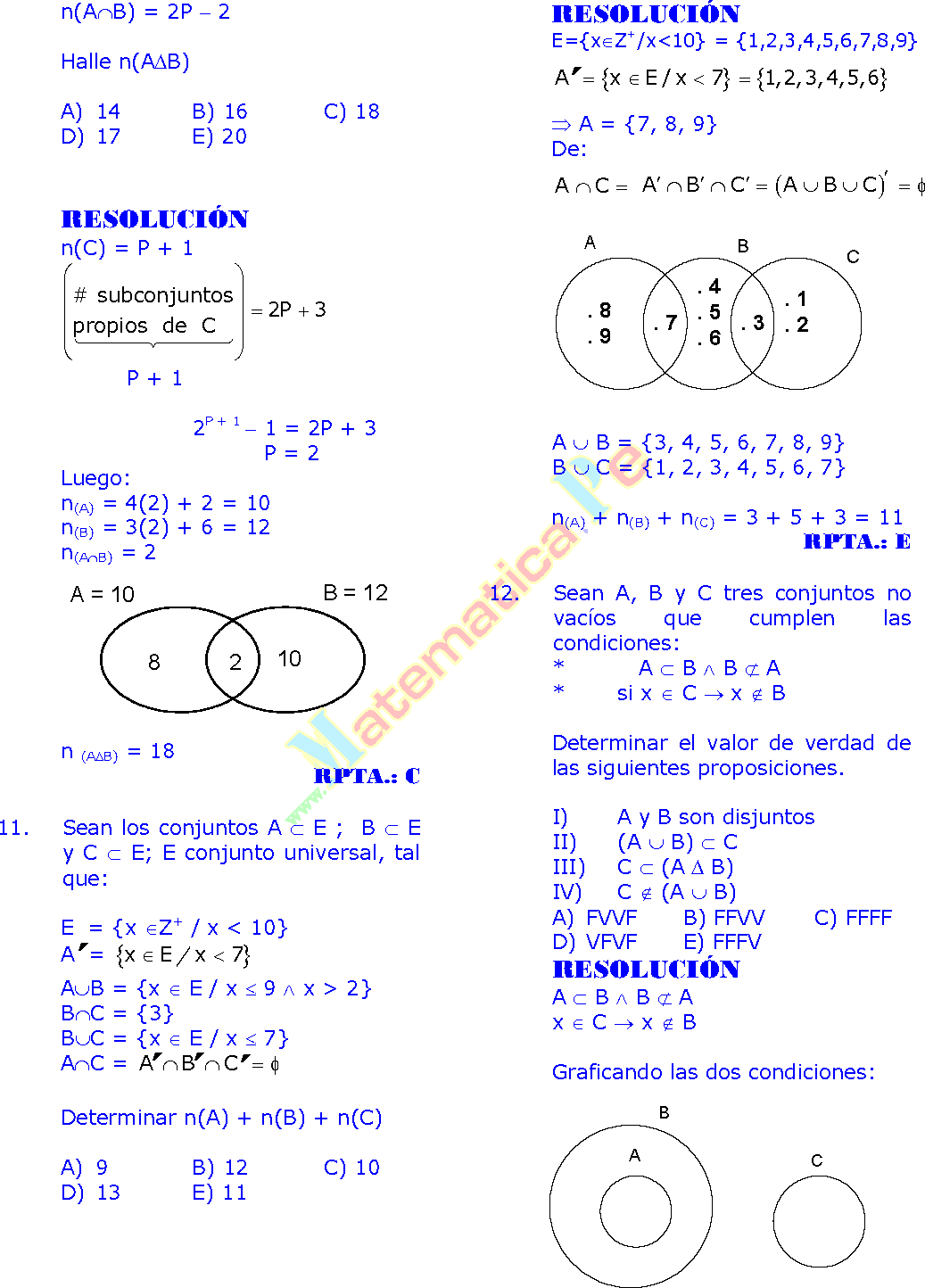 TEORÍA DE CONJUNTOS , OPERACIONES , PERTENENCIA E INCLUSIÓN EJERCICIOS ...