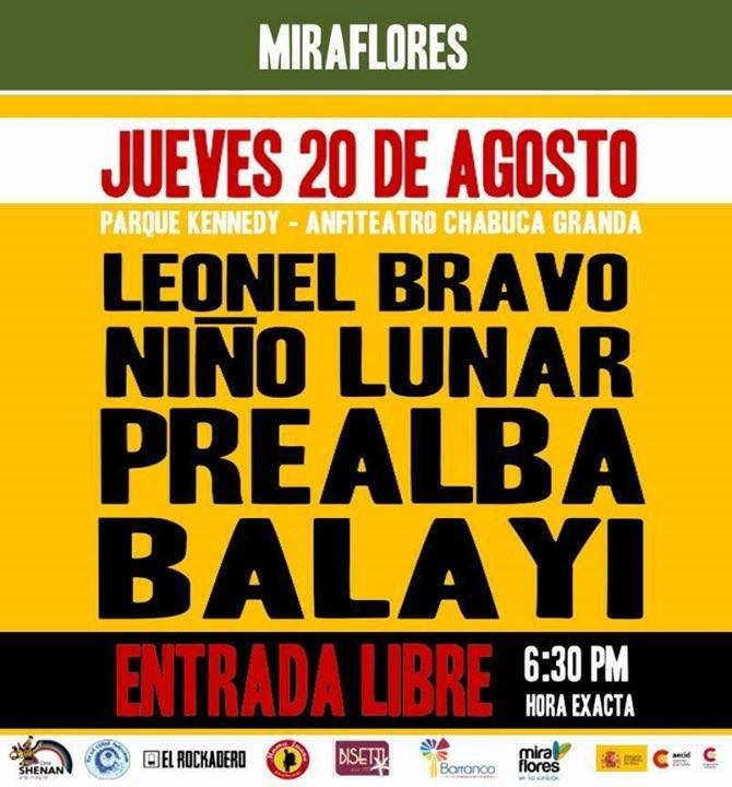 Cultura Libre Lima: Leonel Bravo / Niño Lunar / Pre Alba