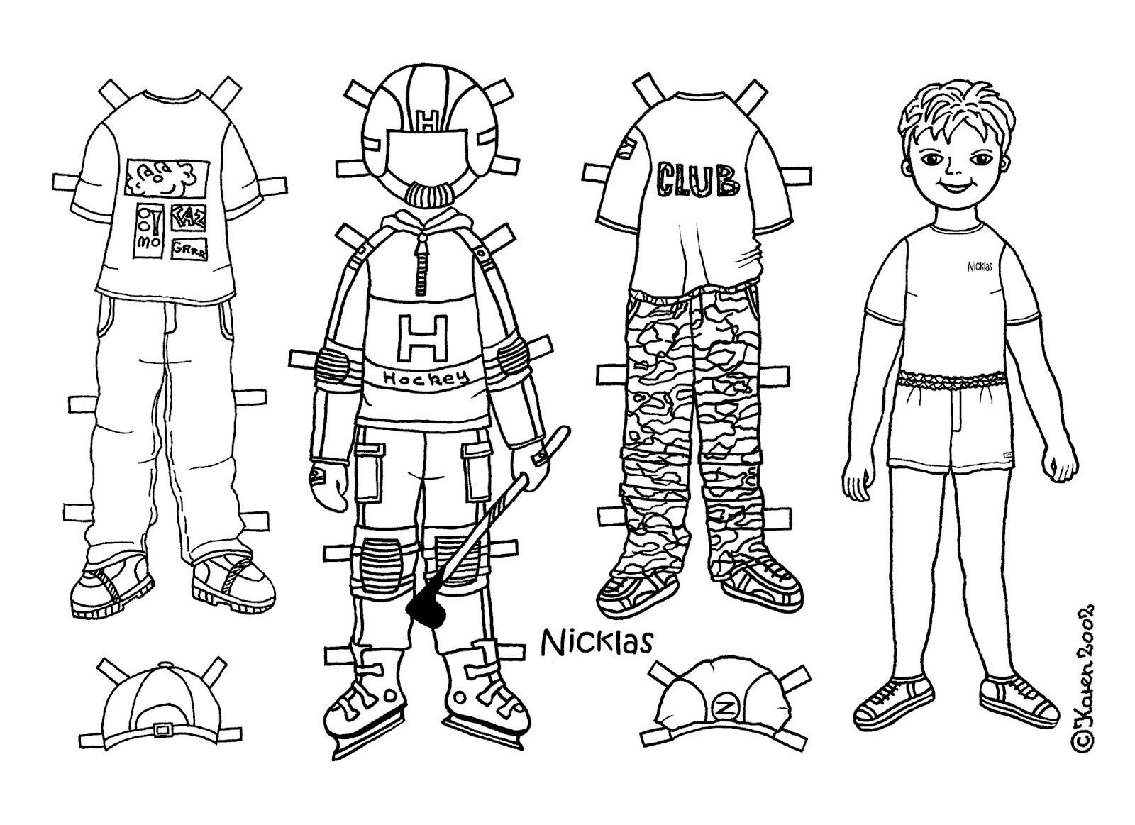 Karen`s Paper Dolls: Nicklas 1-3 Paper Doll to Colour. Nicklas 1-3 ...