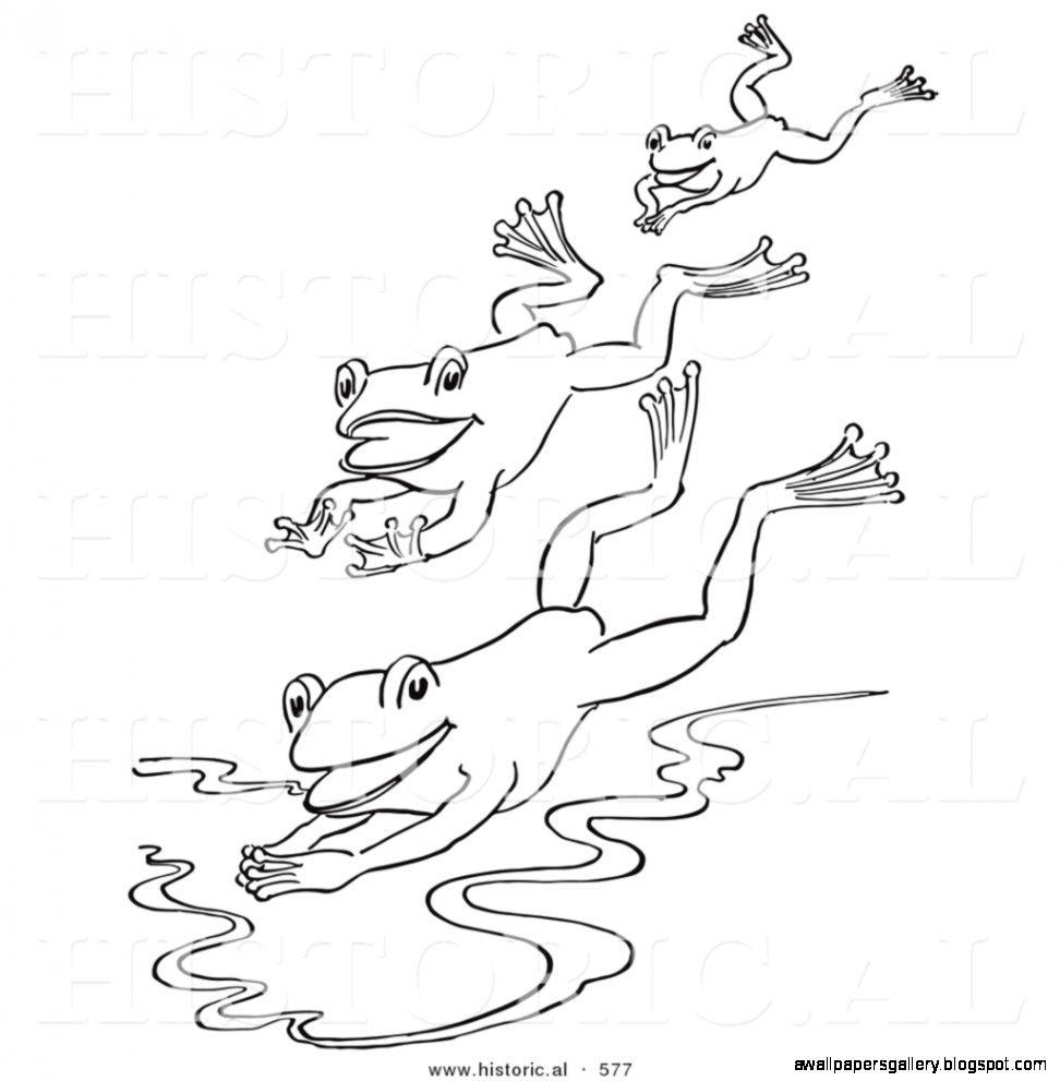 Frog Jumping Drawing | Wallpapers Gallery