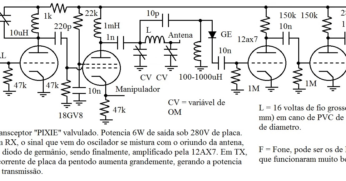 Projetos e Transceptores.: Simples transceptores CW 40M valvulados e CI.