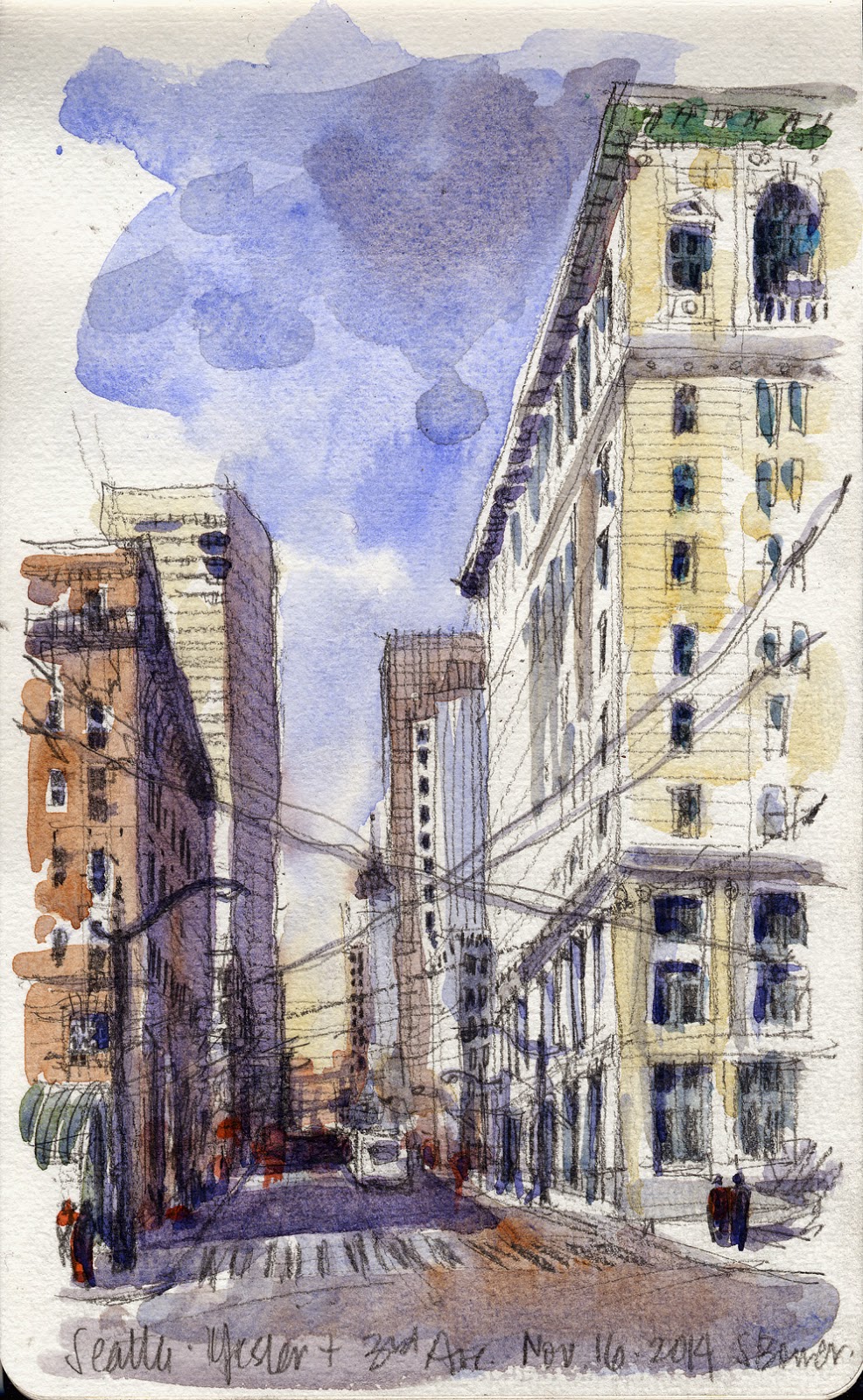 Urban Sketchers Seattle: Sunday Sketching in the COLD