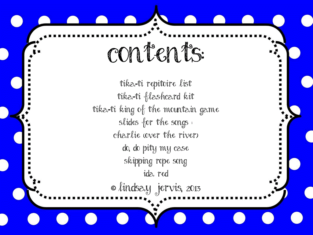 Kodaly Inspired Classroom: Materials for Teaching Tika-Ti