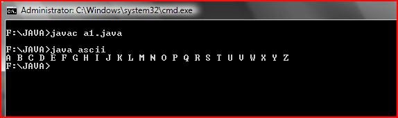 This is our IT class: How to print alphabet using char values in JAVA
