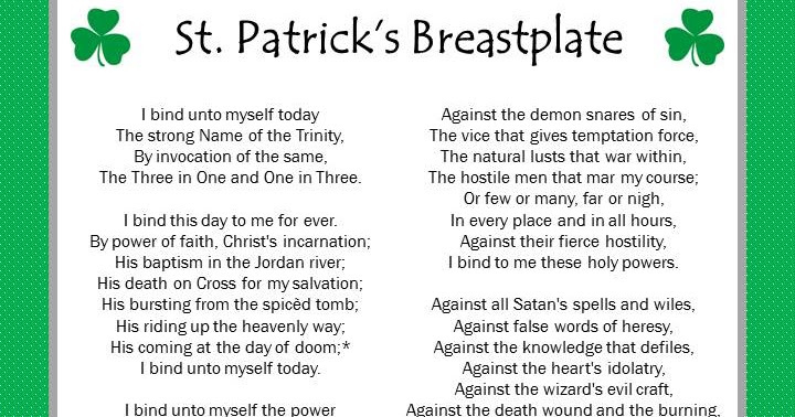 Ichabod, The Glory Has Departed: St. Patrick's Breastplate - Also a Hymn