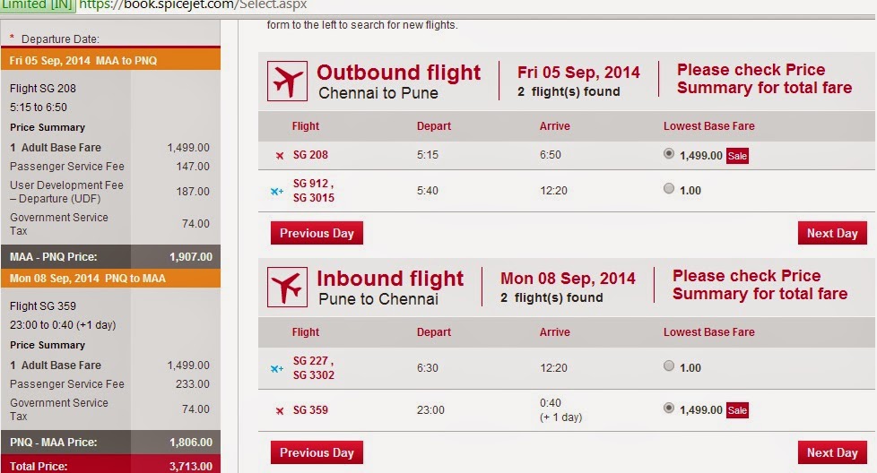 Spicejet Air Ticket Sample