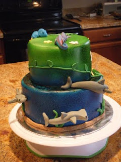 Cassy's Cakes: Shark/Chameleon Cake