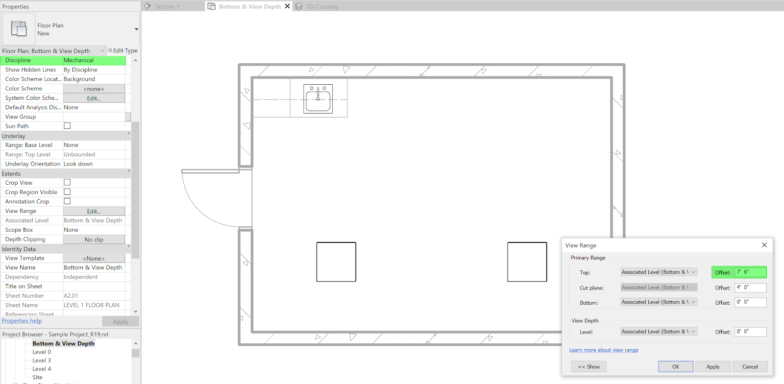 BIM Chapters: Revit Basics - View Range plus Discipline