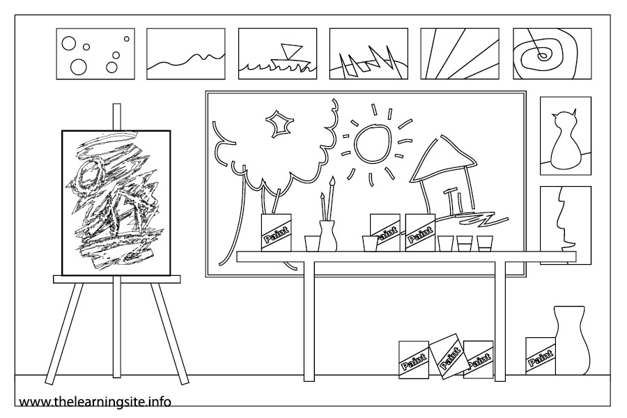 School Room Coloring Coloring Pages