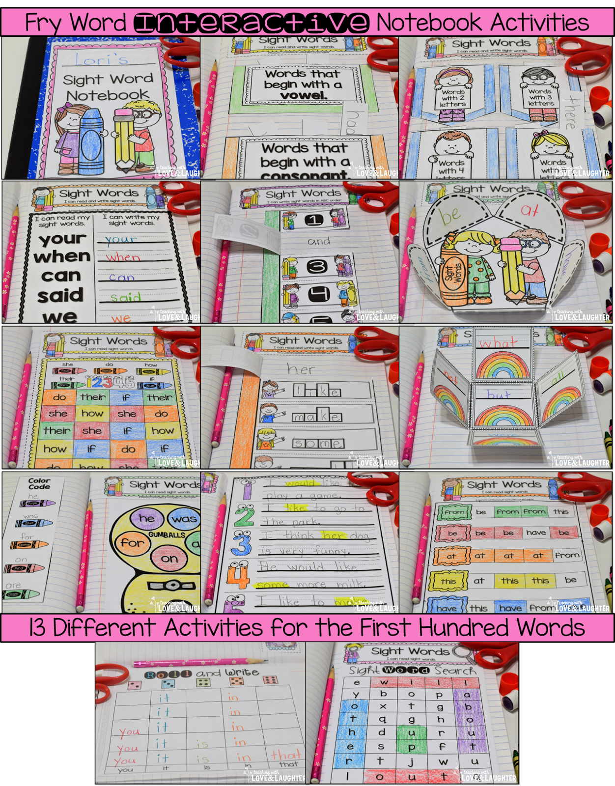 Teaching With Love and Laughter: Fry Word Interactive Notebooks {Editable}
